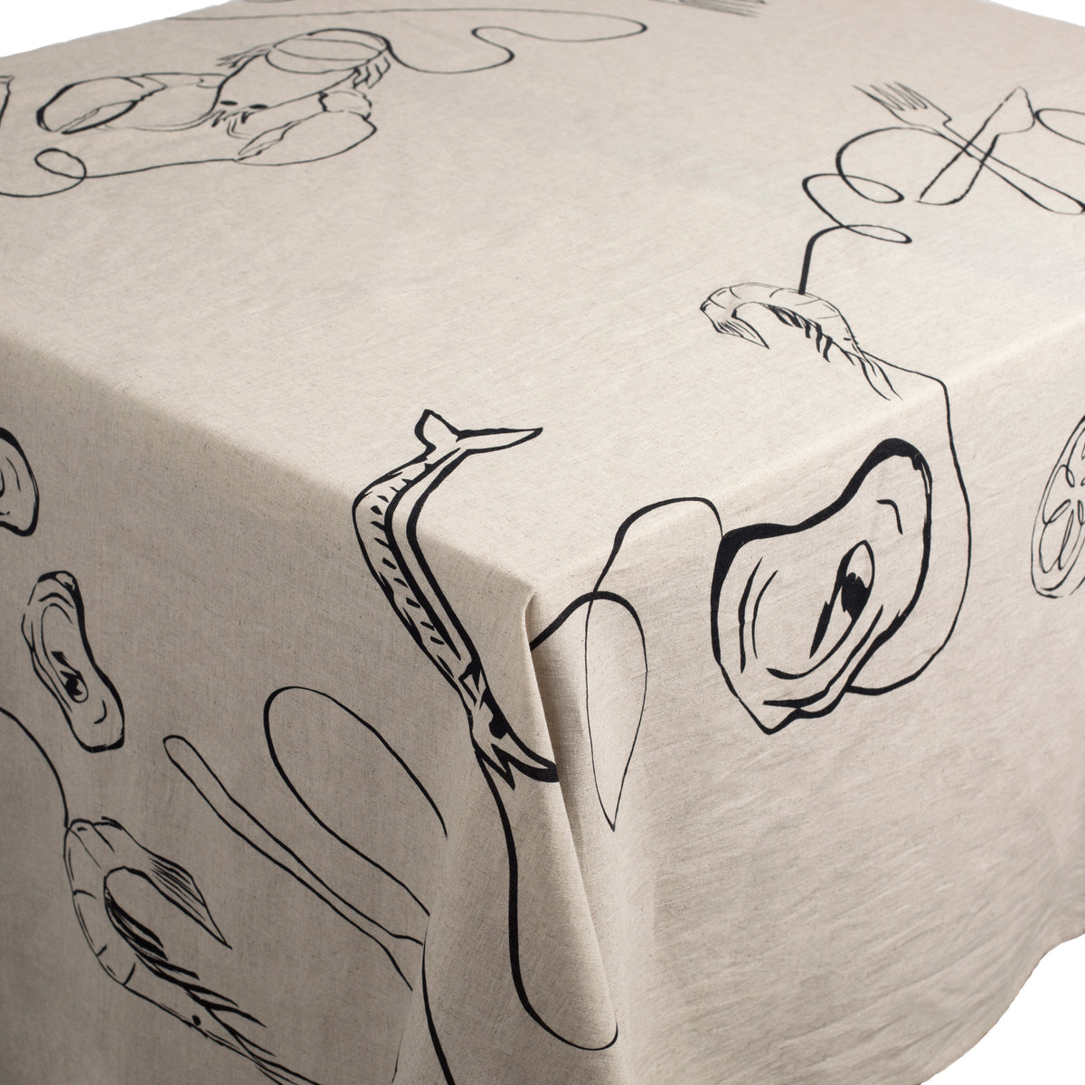 Line Drawing Linen Tablecloth – Misette